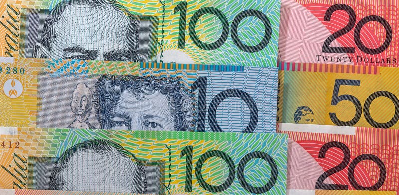 Australian Notes Under a Magnifying Glass in Hand Stock Photo - Image ...