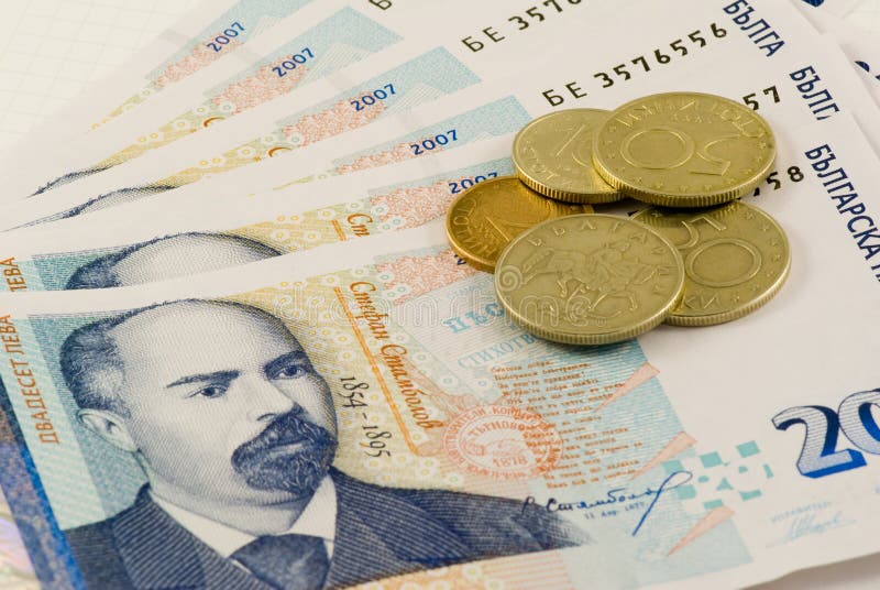 Bulgarian Currency BGN - Banknotes and Coins Stock Image - Image of ...
