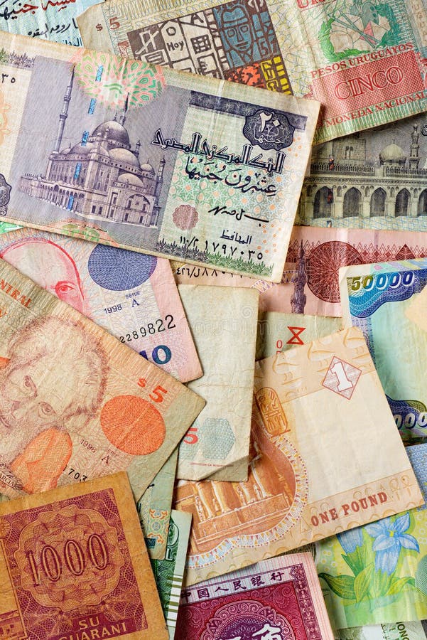 Banknotes of Countries of the World Stock Photo - Image of group, mixed ...
