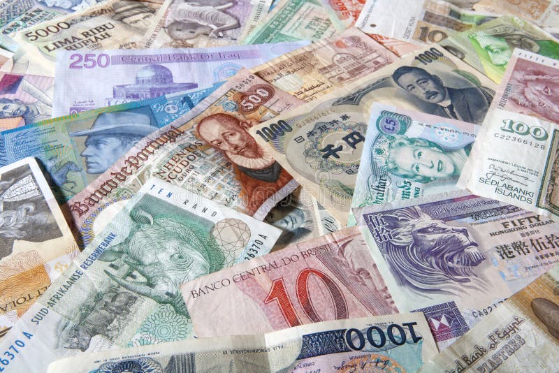 Banknotes of Different Countries Stock Image - Image of paper, global ...
