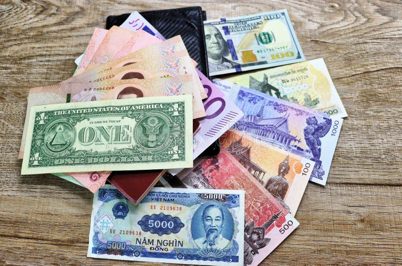Banknotes of Different Countries and Colors Stock Image - Image of ...