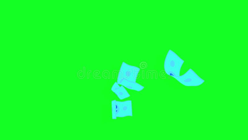 Banknotes Float and Swirl in the Wind. Green Screen Background. Stock ...