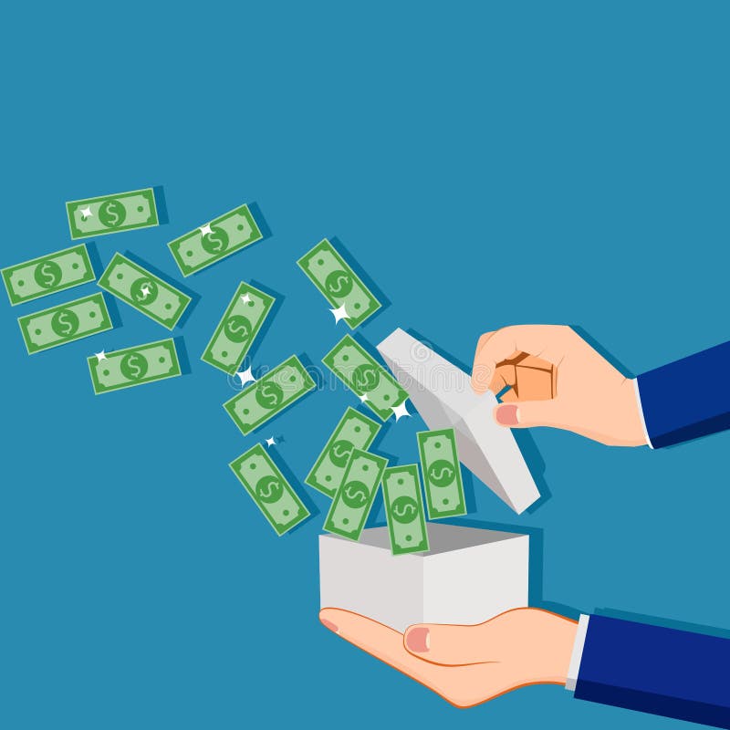 Banknotes Fly Out of the Box. Financial Concepts. Vector Illustration ...