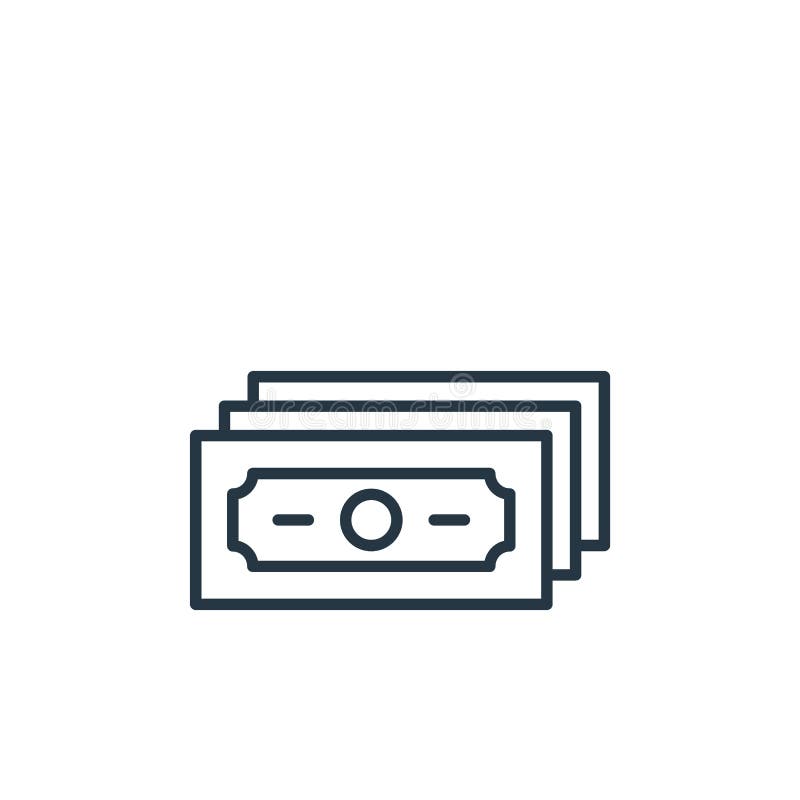 Banknotes Icon Vector from Finance Concept. Thin Line Illustration of ...