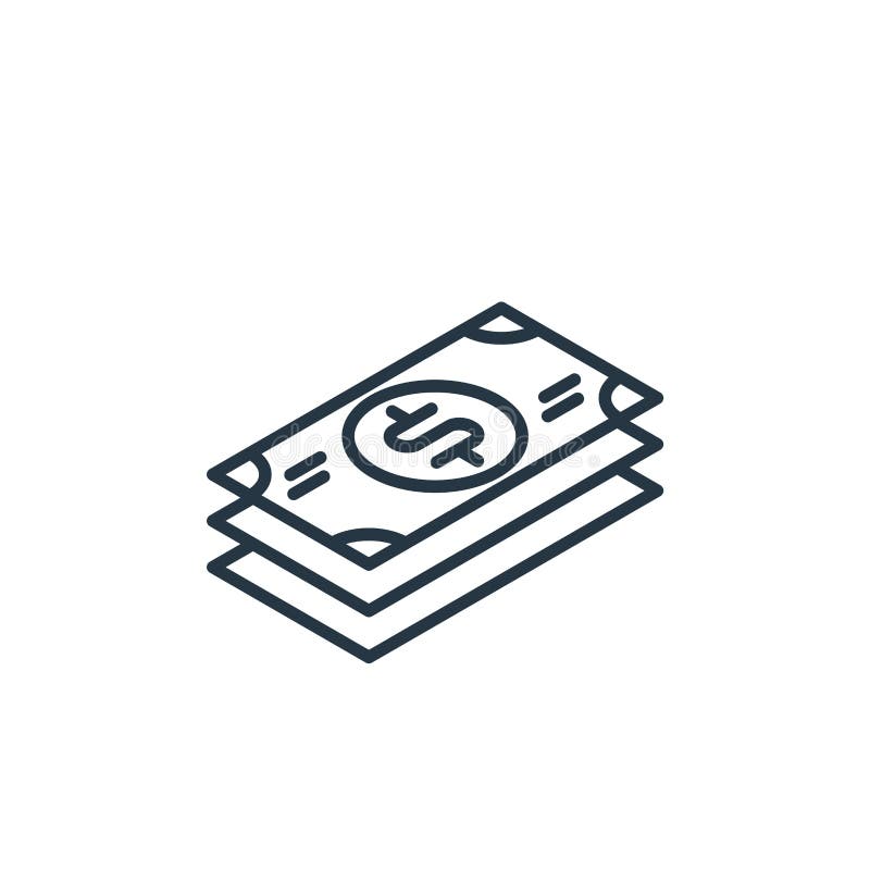 Banknotes Icon Vector from Money Concept. Thin Line Illustration of ...