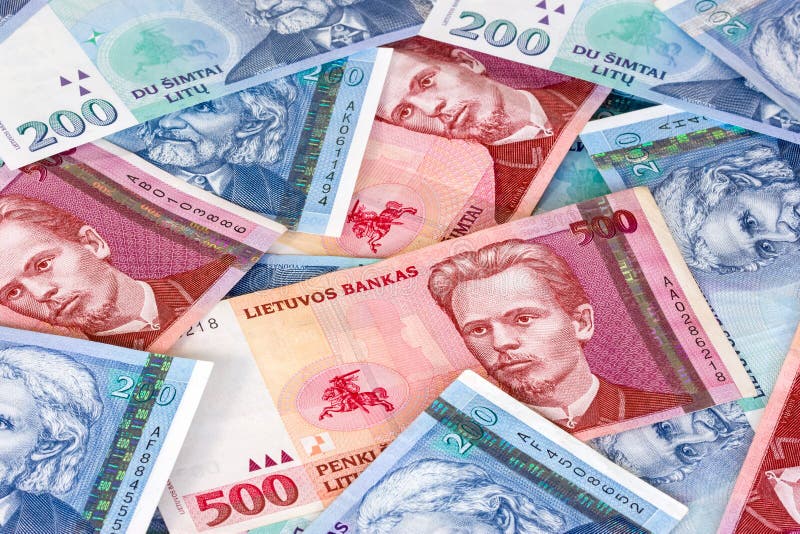 Lithuanian currency litas stock photo. Image of macro - 14782892