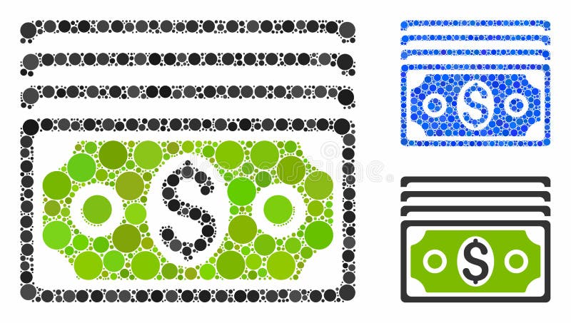 Banknotes Mosaic Icon of Circle Dots Stock Illustration - Illustration ...