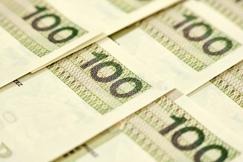 Banknotes Stacked on a Gray Background. Stock Image - Image of bundle ...