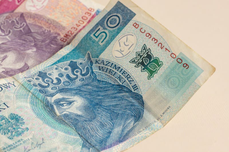 Banknotes, Polish Currency, Money, Pack of Banknotes. Close-up of ...