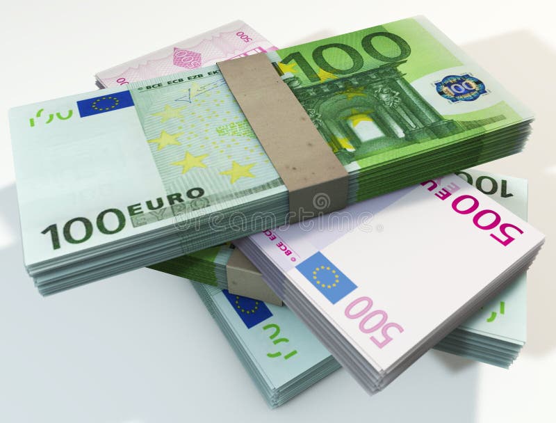 Woman Holding Fifty Euros Stack Stock Image - Image of focus, currency ...