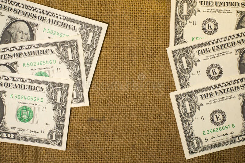 Banknotes Us 1 Dollars Old Sacking Stock Photos - Free & Royalty-Free ...