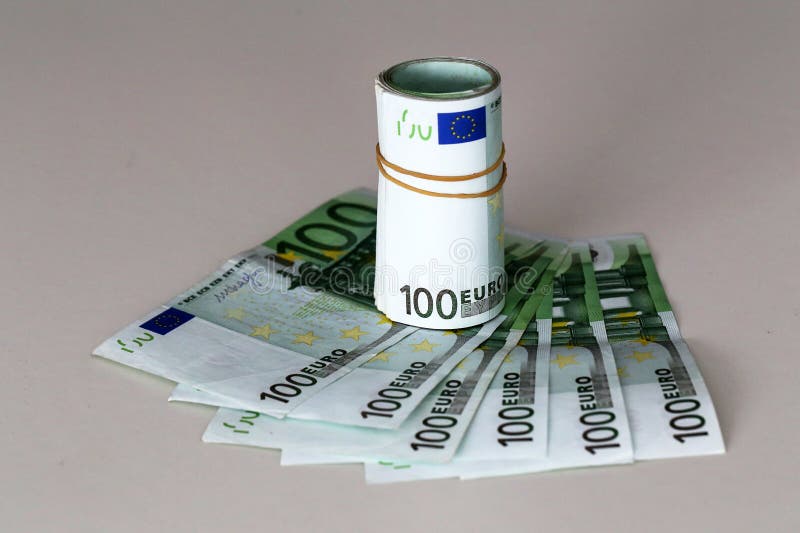 Euros on a table stock photo. Image of column, copper - 173644016