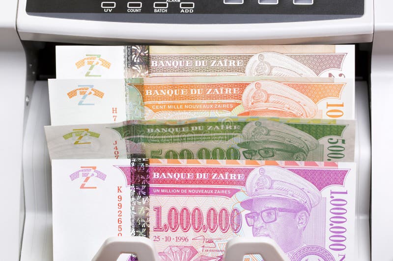 Banknotes of Zaire in the Counting Machine Stock Image - Image of ...
