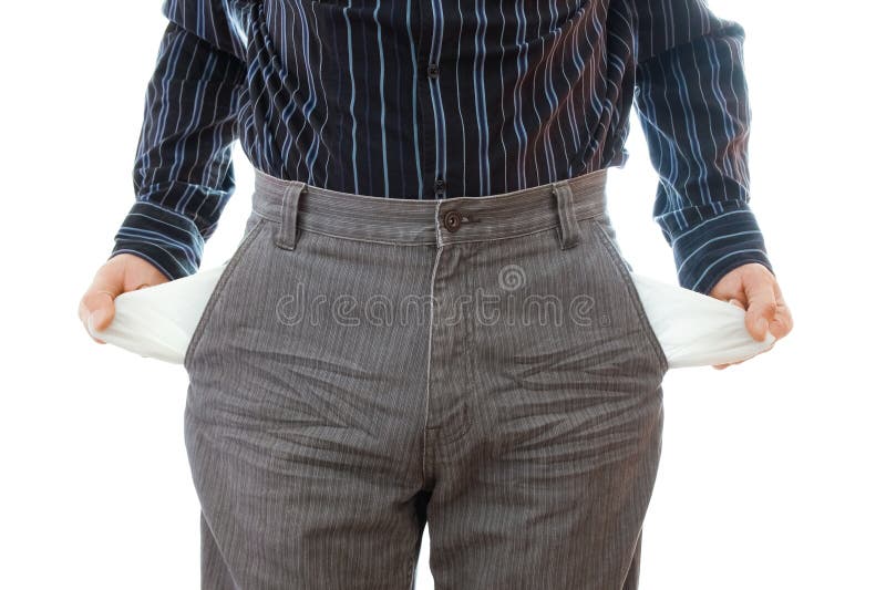 Bankrupt Business Man Showing Empty Pockets Hands Stock Image - Image ...