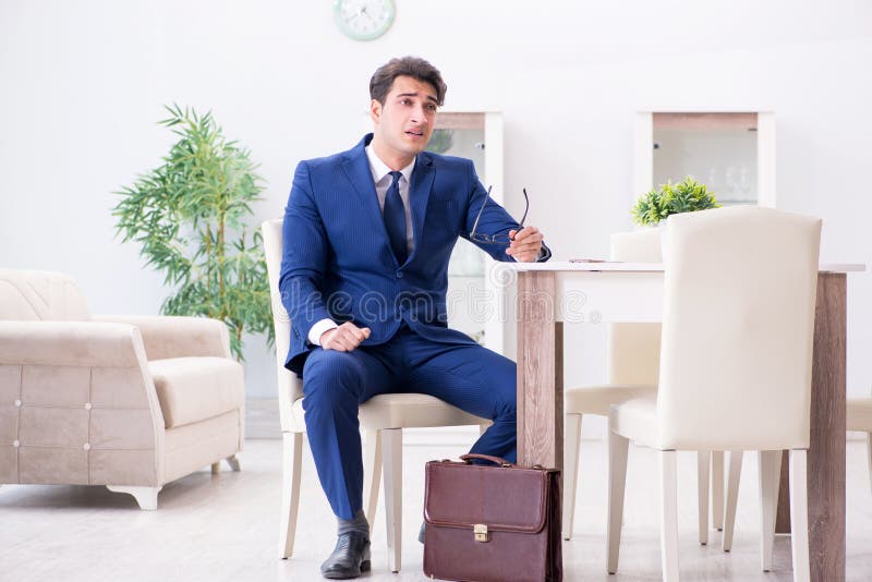 The Bankrupt Businessman Angry and Upset at Home Stock Image - Image of ...