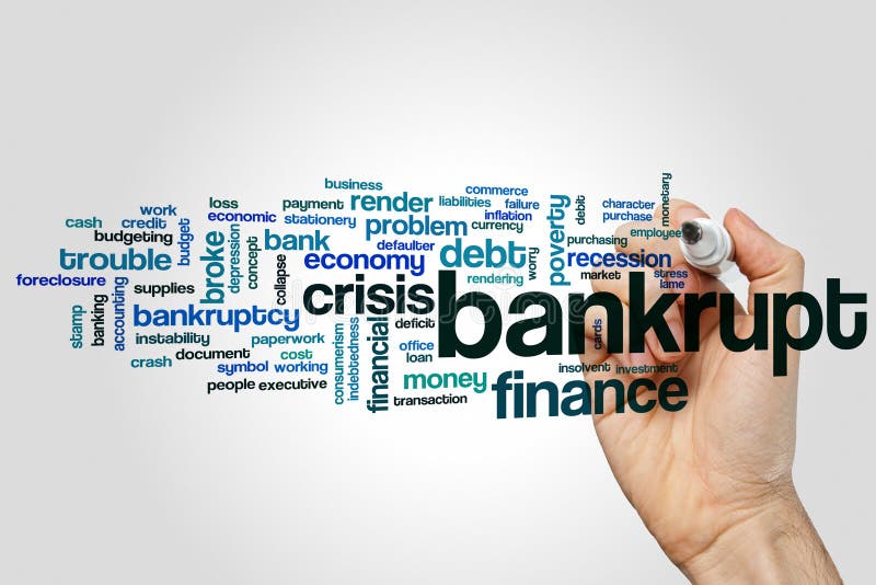 Bankrupt Word Cloud Concept on Grey Background Stock Photo - Image of ...
