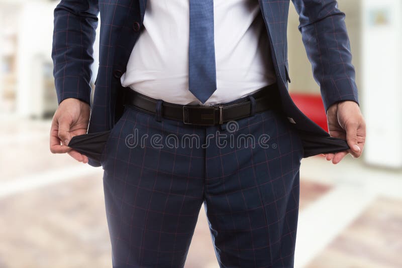 Bankruptcy Concept with Close Up of Empty Pockets Stock Image - Image ...
