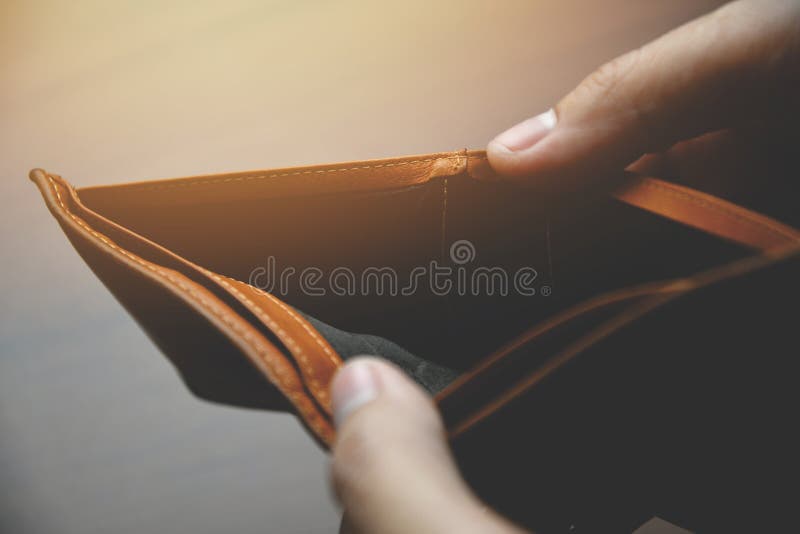 Man Hand Open an Empty Wallet Stock Photo - Image of open, payment ...