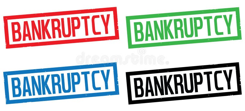 BANKRUPTCY Text, on Rectangle, Zig Zag Pattern Stamp Sign. Stock ...
