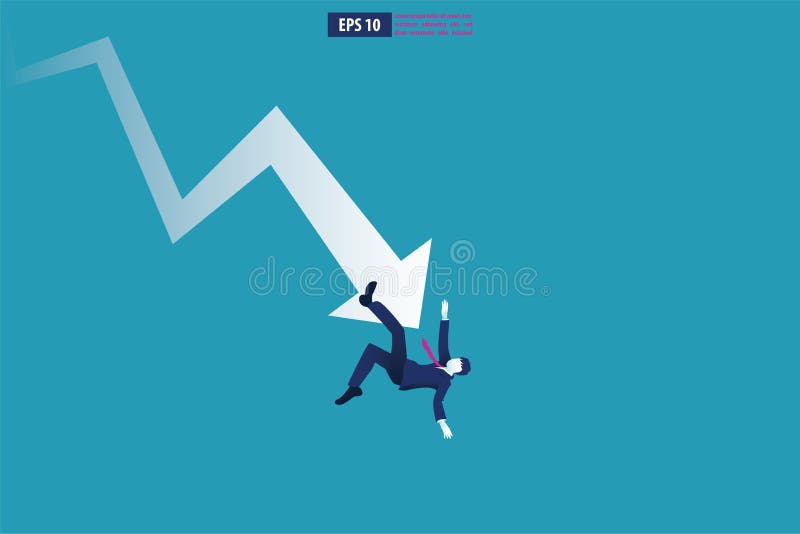 Bankruptcy Vector Illustration Concept. Businessman with Broke Company. Global Financial Crisis ...