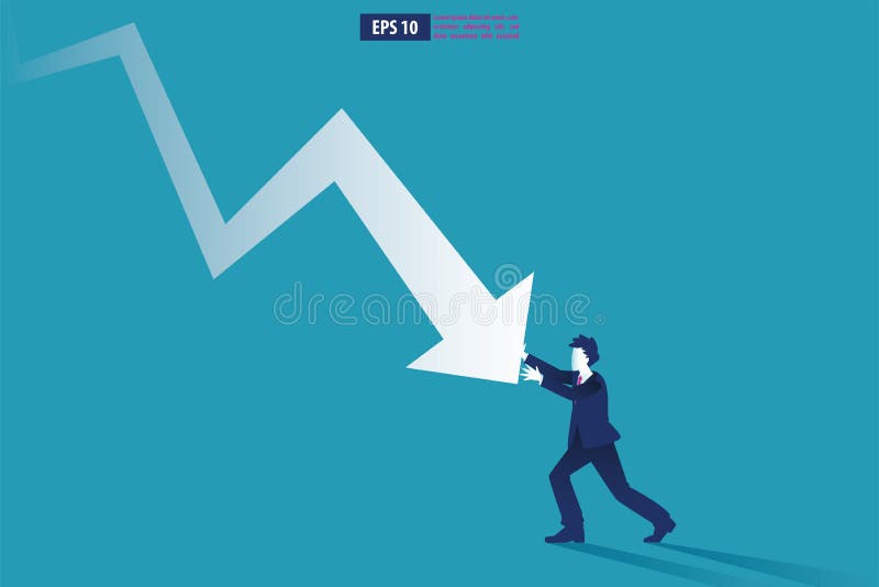 Bankruptcy Vector Illustration Concept. Businessman with Broke Company. Global Financial Crisis ...