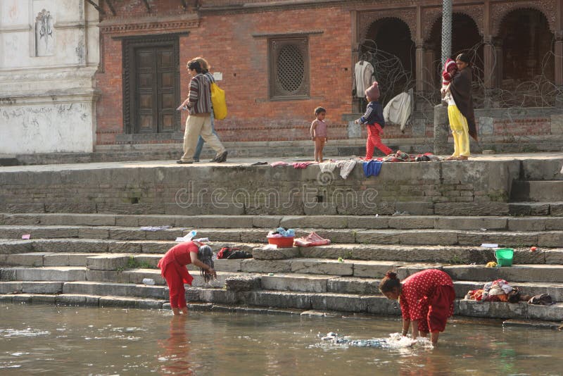 Banks of holy river editorial photo. Image of footstep - 12847876