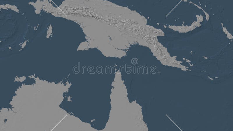 Banks Island in the Coral Sea. Steel Blue Map. Slide Stock Video ...