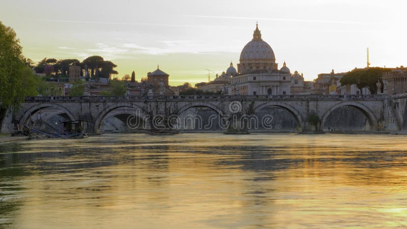 Banks of River in Rome, Italy Stock Image - Image of banks, reflecting ...