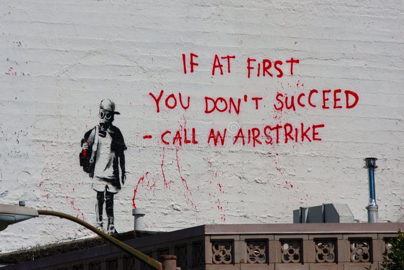 The Artist Banksy Controversial Art Work. Editorial Photo - Image of ...