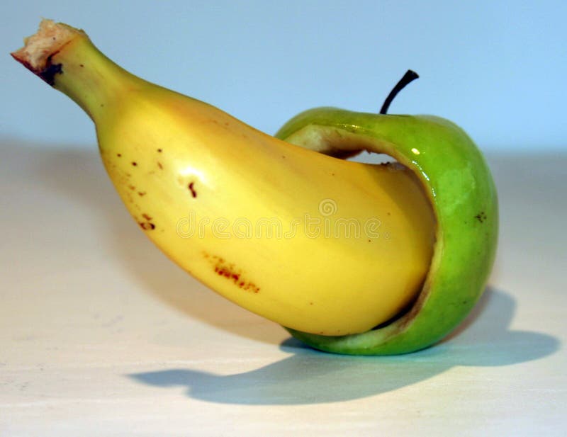 Bannana and apple stock photo. Image of apple, background - 57862