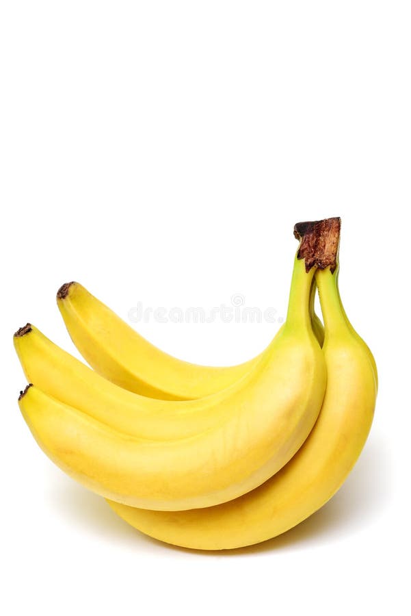 Bannana Yellow on White Background Stock Image - Image of bananasfruit ...