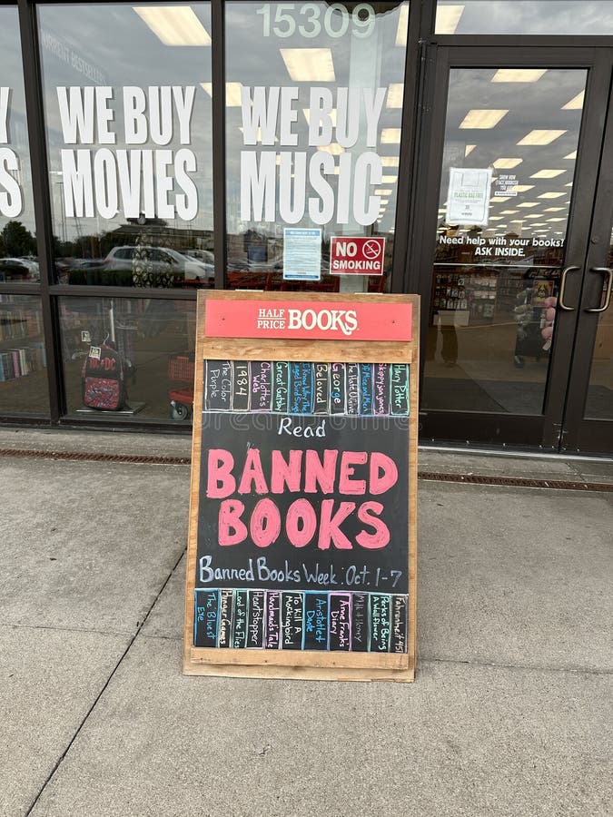 Banned Books at Half Priced Books in Olathe Editorial Stock Image ...