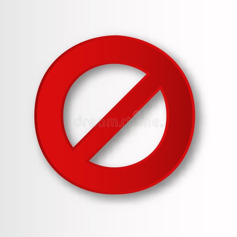 Banned Circle with Line. Red Rounded Prohibition Sign with Warning ...