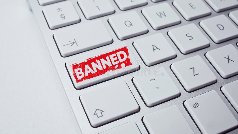 Banned Red Sign on the Keyboard. Banned Concept. Stock Image - Image of ...