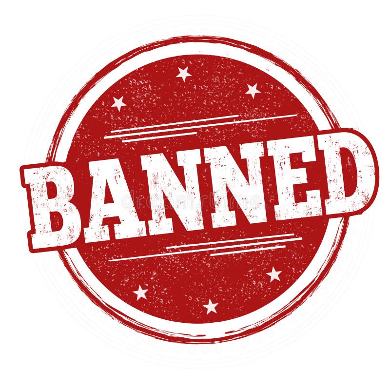 Red Banned Sign On Tablet Screen Isolated On White Background In Flat ...