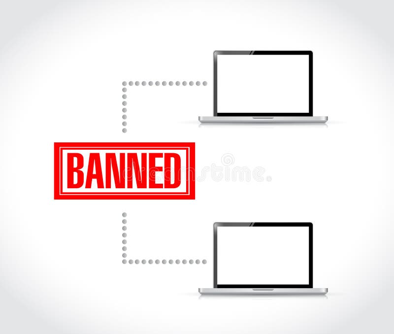 Banned Stamp Over Computer Network. Illustration Stock Illustration ...