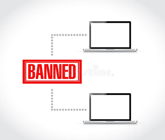 Banned Stamp Over Computer Network. Illustration Stock Illustration ...