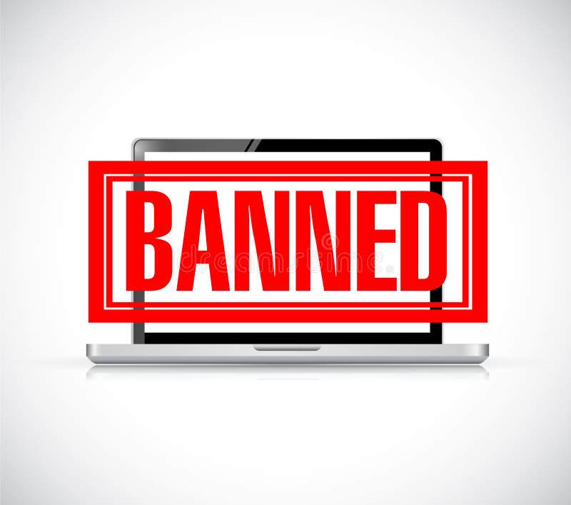 Banned Stamp Over Computer Network. Illustration Stock Illustration ...