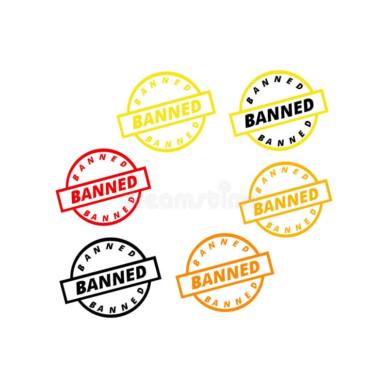 Banned Stamp Banned Stamps Set Stock Vector - Illustration of graphic ...