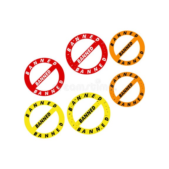Banned Stamp Banned Stamps Set Stock Vector - Illustration of rubber ...