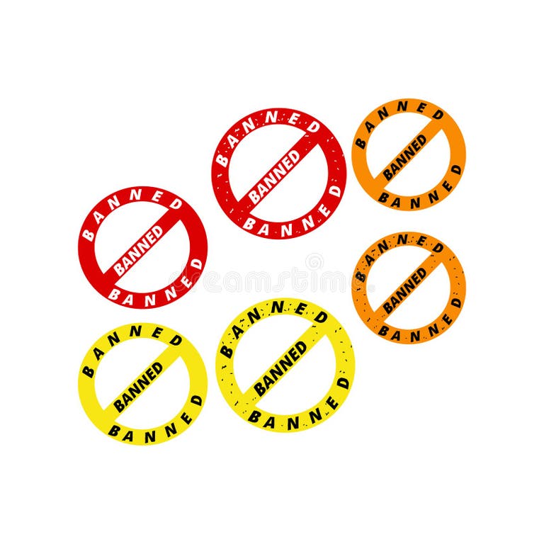 Banned Stamp Banned Stamps Set Stock Vector - Illustration of rubber ...