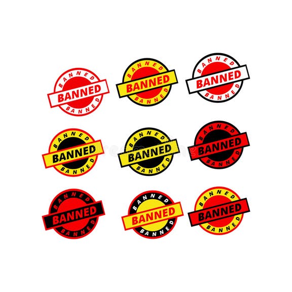 Banned Stamp Banned Stamps Set Stock Vector - Illustration of brand ...
