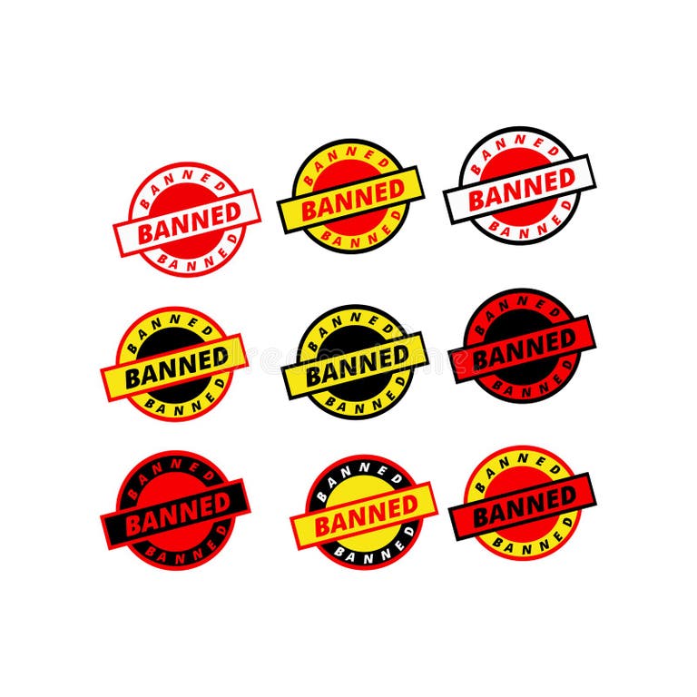Banned Stamp Banned Stamps Set Stock Vector - Illustration of brand ...