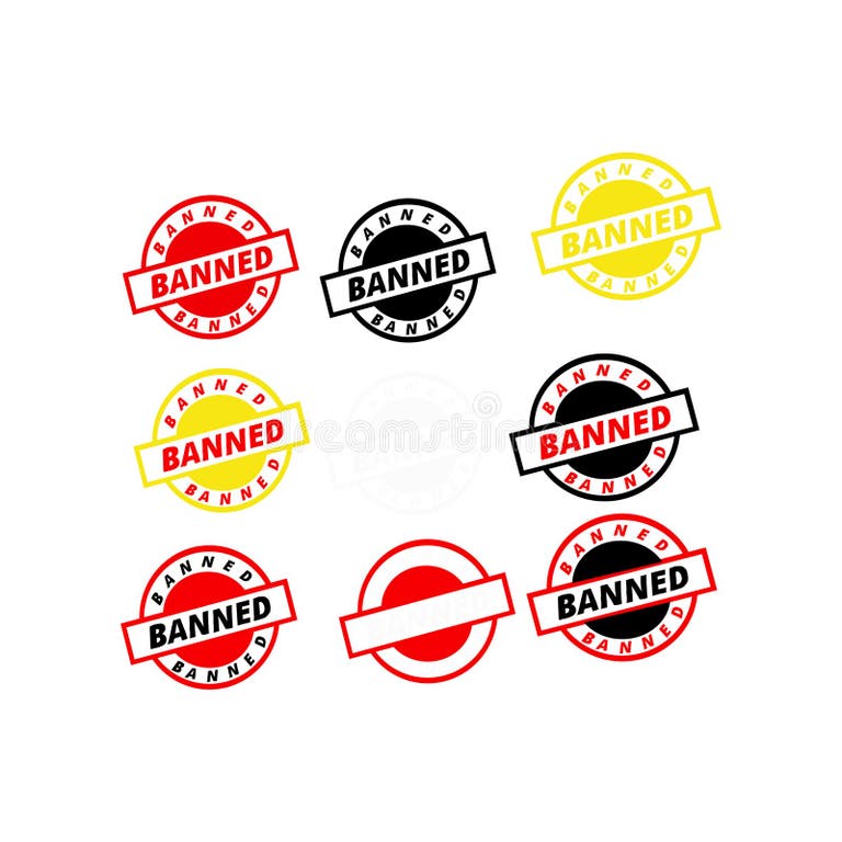 Banned Stamp Banned Stamps Sets Stock Vector - Illustration of ...