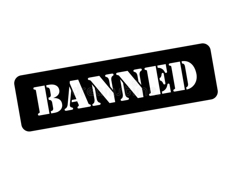 Banned Stamp Symbol, Label Sticker Sign Button, Text Banner Vector ...