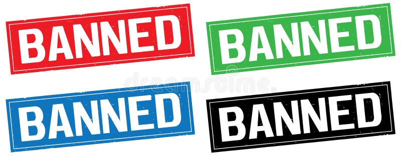 BANNED Text, On Rectangle Border Stamp Sign. Stock Illustration ...
