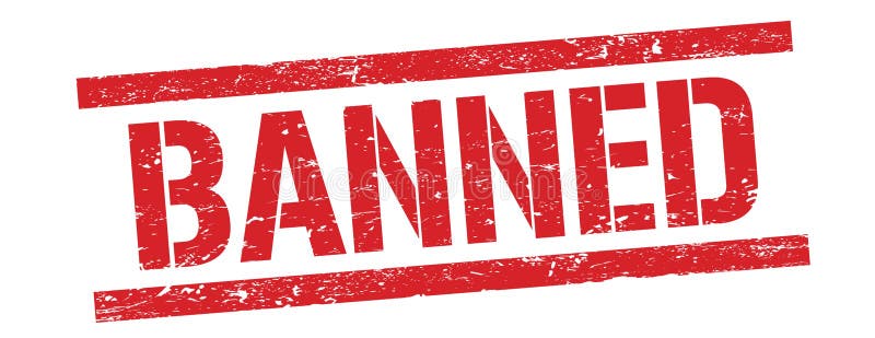 BANNED Text on Red Vintage Lines Stamp Stock Illustration ...