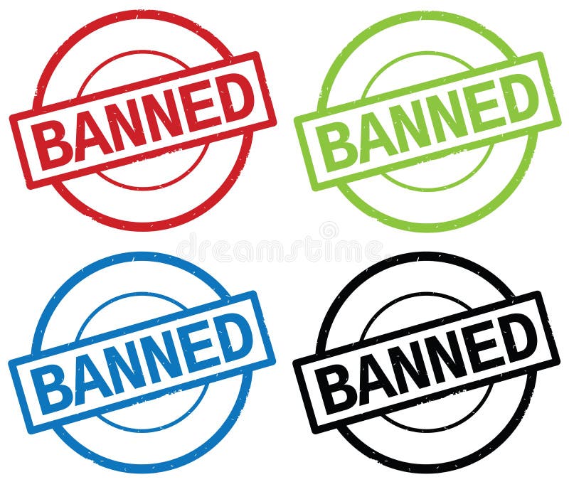 BANNED Text, on Round Simple Stamp Sign. Stock Illustration ...