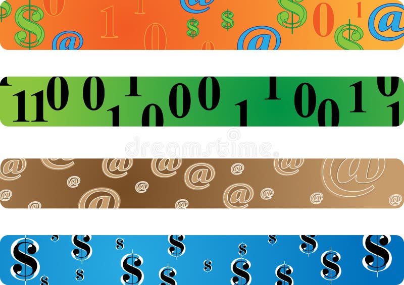 Banner dollars and binary stock vector. Illustration of privacy - 10193236