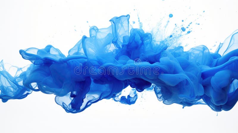 Banner with Abstract Background Explosion of Blue Ink on a White ...